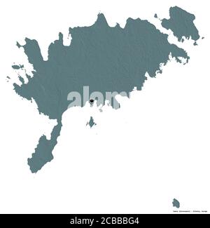 Saare, county of Estonia. Colored elevation map with lakes and rivers ...