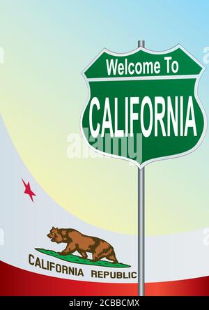 road sign Welcome to the California Stock Vector Image & Art - Alamy