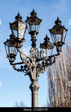Detail of german streetlamps with sky in background Stock Photo - Alamy