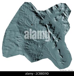 Shape of Harari People, state of Ethiopia, with its capital isolated on ...