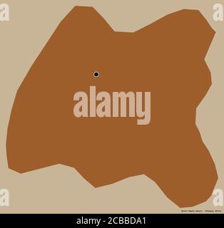 Harari People, state of Ethiopia. Solid color shape. Locations and ...