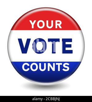 YOUR VOTE COUNTS - election vote button Stock Photo - Alamy