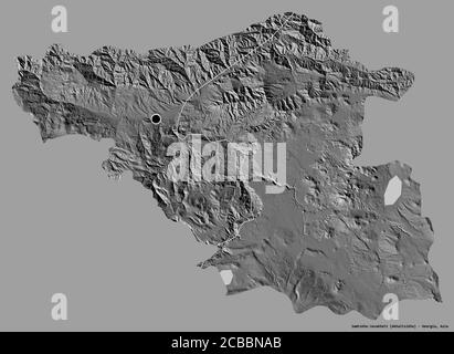 Samtskhe-Javakheti, region of Georgia. Bilevel elevation map with lakes ...