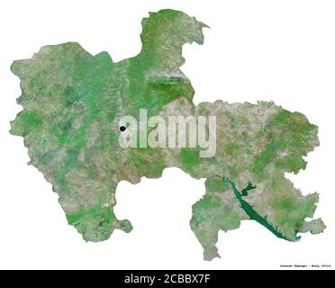 Shape of Savannah, region of Ghana, with its capital isolated on a ...