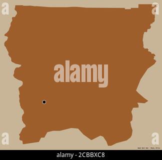 Upper West, region of Ghana. Solid color shape. Corner auxiliary ...