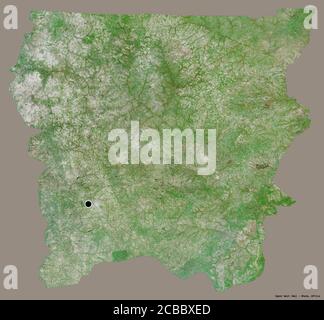 Upper West, region of Ghana. Solid color shape. Corner auxiliary ...