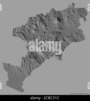 Jutiapa, department of Guatemala. Bilevel elevation map with lakes and ...