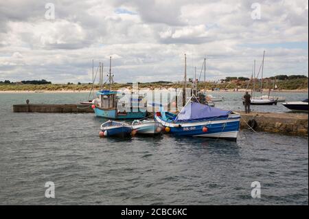 Boats in harbour, Beadnell Bay, Northumberland, UK Stock Photo - Alamy