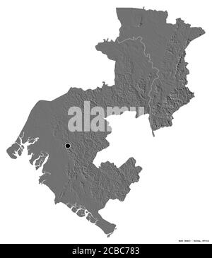 Boke, region of Guinea. Bilevel elevation map with lakes and rivers ...