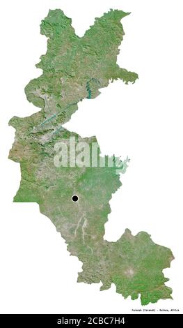 Shape of Faranah, region of Guinea, with its capital isolated on solid ...