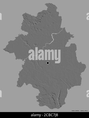 Kankan, region of Guinea. Bilevel elevation map with lakes and rivers ...