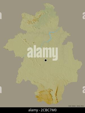 Shape of Kankan, region of Guinea, with its capital isolated on a solid ...