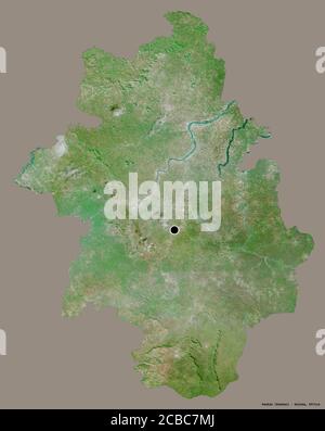 Shape of Kankan, region of Guinea, with its capital isolated on solid ...