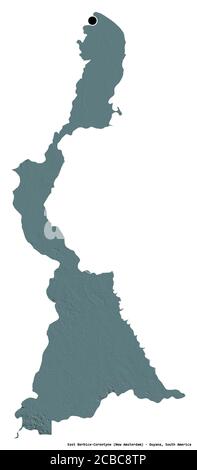 East Berbice-Corentyne, region of Guyana. Elevation map colored in wiki ...