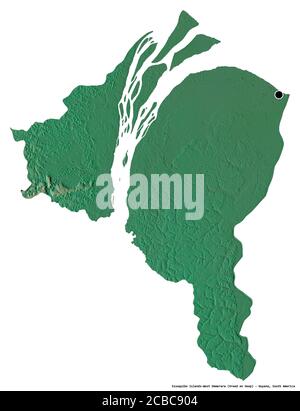 Essequibo Islands-West Demerara, region of Guyana. Elevation map ...