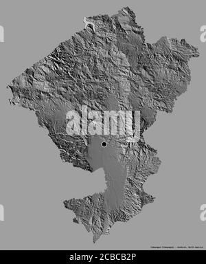 Comayagua, department of Honduras. Bilevel elevation map with lakes and ...