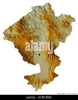 Shape of Comayagua, department of Honduras, and its capital. Distance ...