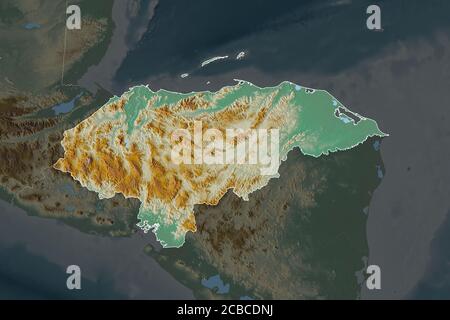 Honduras Topographic Relief Map - 3D Rendering Stock Photo - Alamy