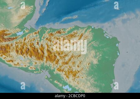 Honduras Topographic Relief Map - 3D Rendering Stock Photo - Alamy