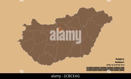 Map of the capital city Budapest with main streets, rivers, lakes ...