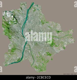Budapest map, satellite view, city, Hungary. 3d rendering Stock Photo ...