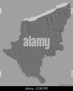 Somogy, county of Hungary. Bilevel elevation map with lakes and rivers ...