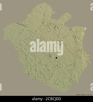 Chandigarh, union territory of India. Solid color shape. Locations of ...
