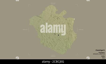 Area of Chandigarh, union territory of India, isolated on a solid ...