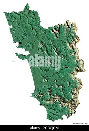 3d map of Goa is a state of India and his colourful districts and name ...