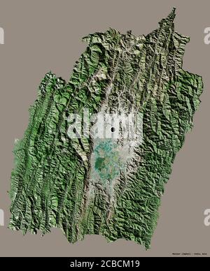 Shape of Manipur, state of India, with its capital isolated on white ...