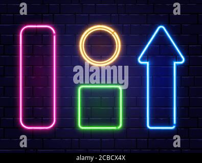 Realistic set of neon green light line dividers png isolated on ...