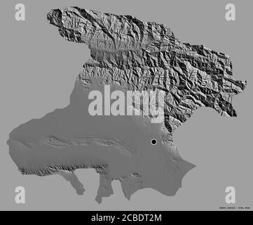 Alborz, province of Iran. Bilevel elevation map with lakes and rivers ...