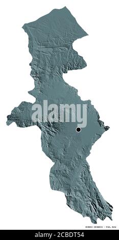 Ardebil, province of Iran. Colored elevation map with lakes and rivers ...