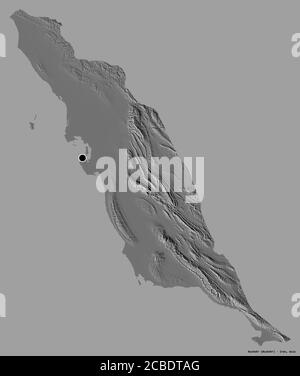 Bushehr, province of Iran. Bilevel elevation map with lakes and rivers ...