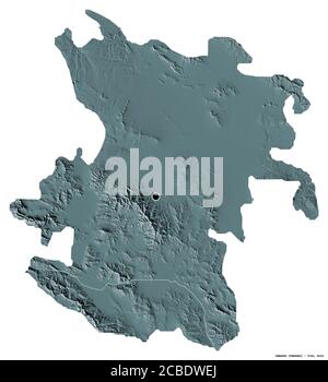 Hamadan, province of Iran. Colored elevation map with lakes and rivers ...