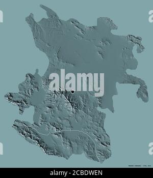 Hamadan, province of Iran. Colored elevation map with lakes and rivers ...