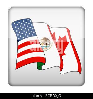 NAFTA, North American Free Trade Agreement historical flag and symbol ...
