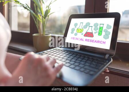 Laptop screen displaying a medical research concept Stock Photo - Alamy
