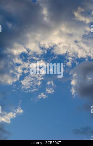 Blue sky and puffy clouds. Selective Focus Stock Photo - Alamy