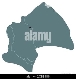 Al-Qadisiyah, province of Iraq. Colored elevation map with lakes and ...