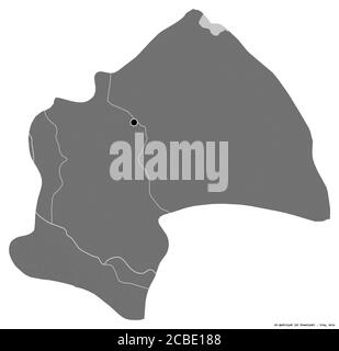 Al-Qadisiyah, province of Iraq. Bilevel elevation map with lakes and ...