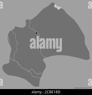 Al-Qadisiyah, province of Iraq. Bilevel elevation map with lakes and ...