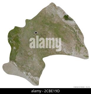 Al-Qadisiyah, province of Iraq. Satellite imagery. Shape presented ...