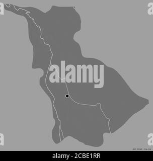 Babil, province of Iraq. Bilevel elevation map with lakes and rivers ...