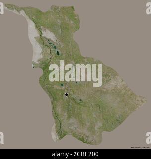 Shape of Babil, province of Iraq, with its capital isolated on white ...