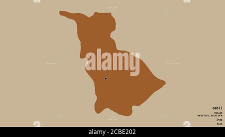 Area of Babil, province of Iraq, isolated on a solid background in a ...