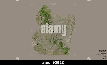 Area of Baghdad, province of Iraq, isolated on a solid background in a ...