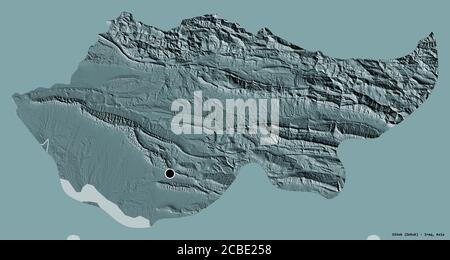 Dihok, province of Iraq. Colored elevation map with lakes and rivers ...