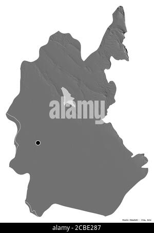 Diyala, province of Iraq. Elevation map colored in wiki style with ...