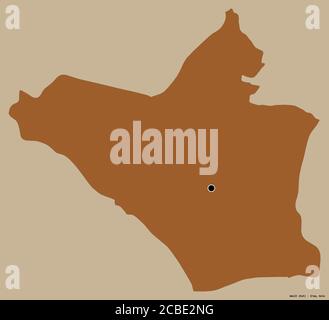 Wasit, province of Iraq. Solid color shape. Locations and names of ...